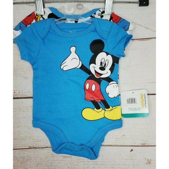 Disney | One Pieces | Mickey Mouse Disney Baby Bodysuit Newborn Blue 2 ...